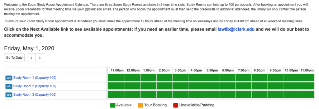 Virtual Study Rooms with LibCal and Zoom – AALL Legal Innovation ...